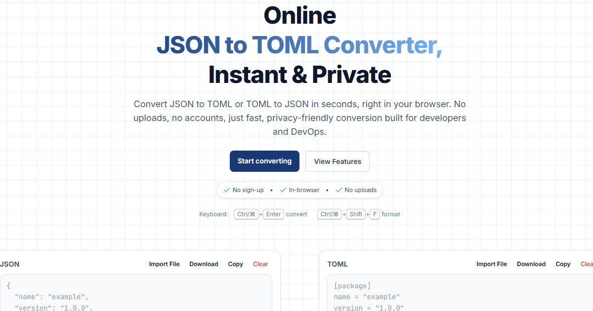 Jsonberry · JSON ↔ TOML Converter